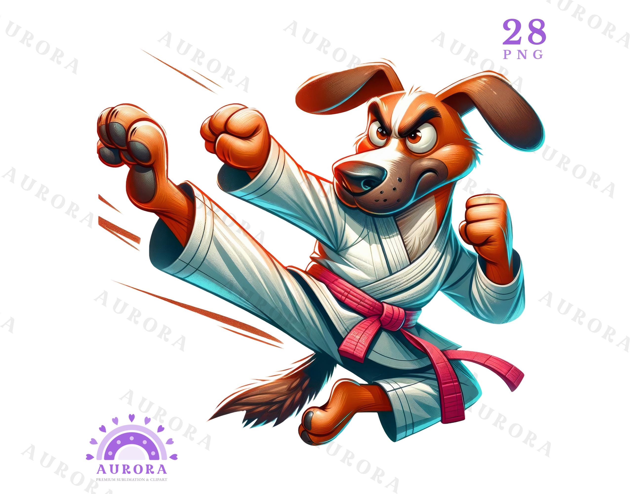 Martial Arts Animal Clipart Bundle, Karate Animals PNG, Cute Animals ...