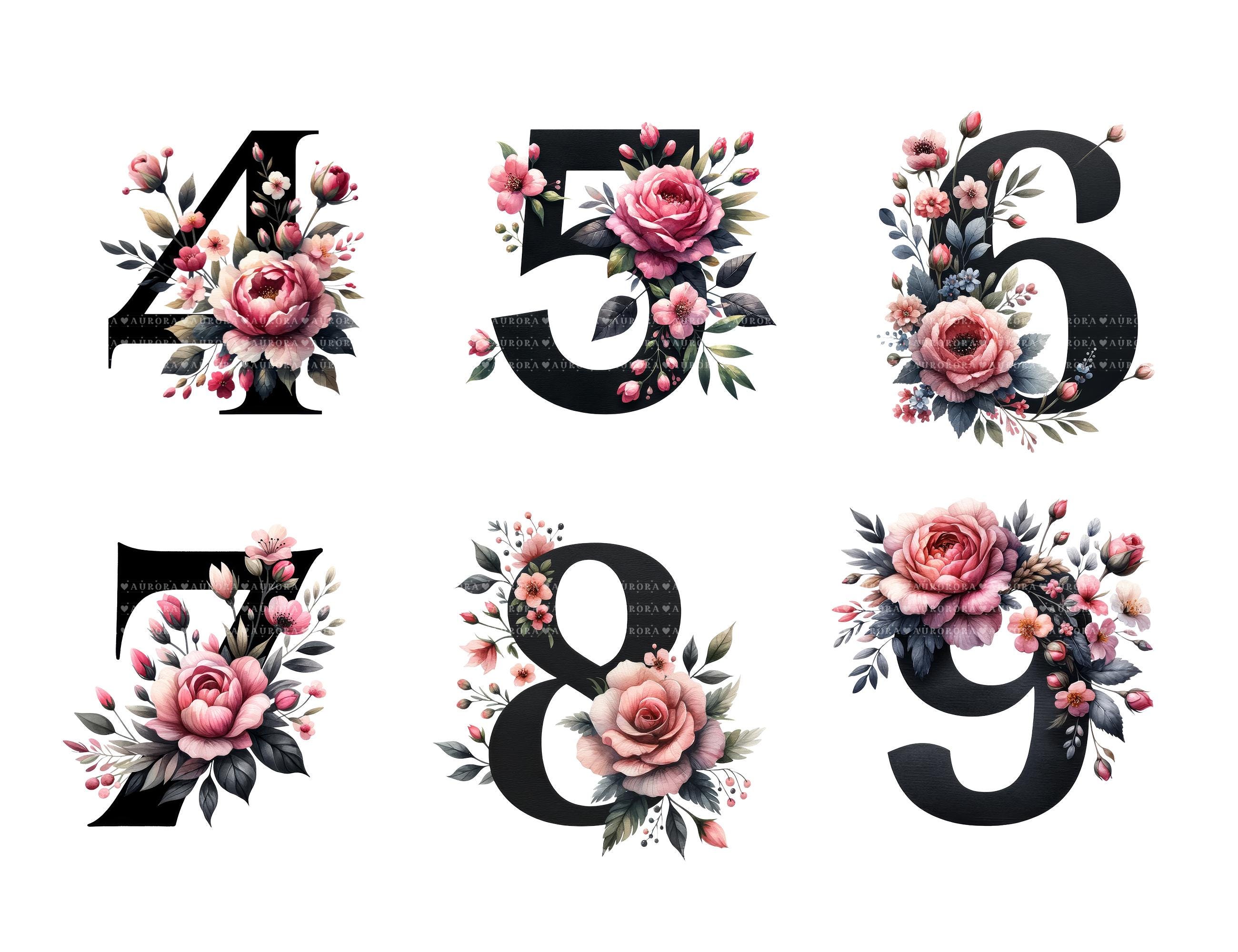Watercolor Floral Alphabet Clipart, Flowers Letters Clipart, Botanical ...