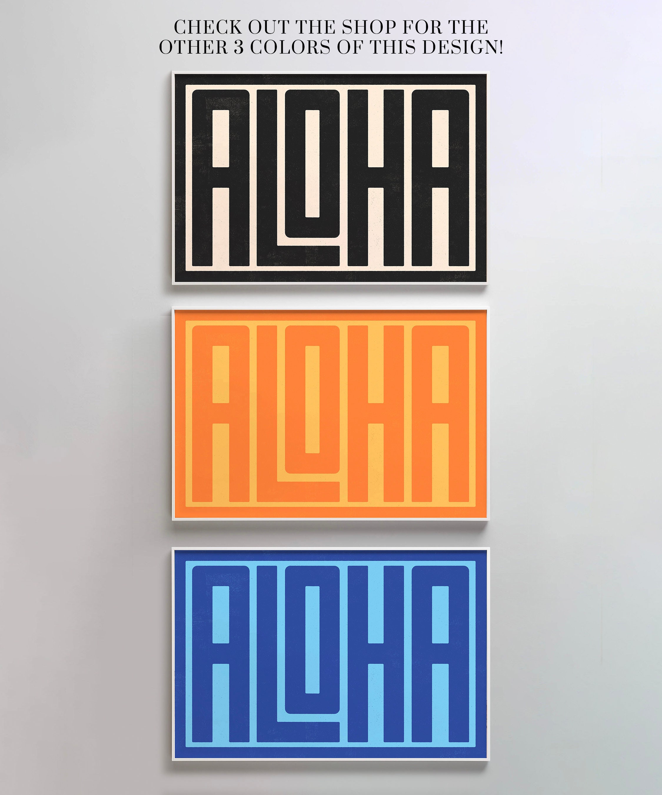 Aloha Typography Art Print Pink, Coastal Wall Art, Beach Decor ...