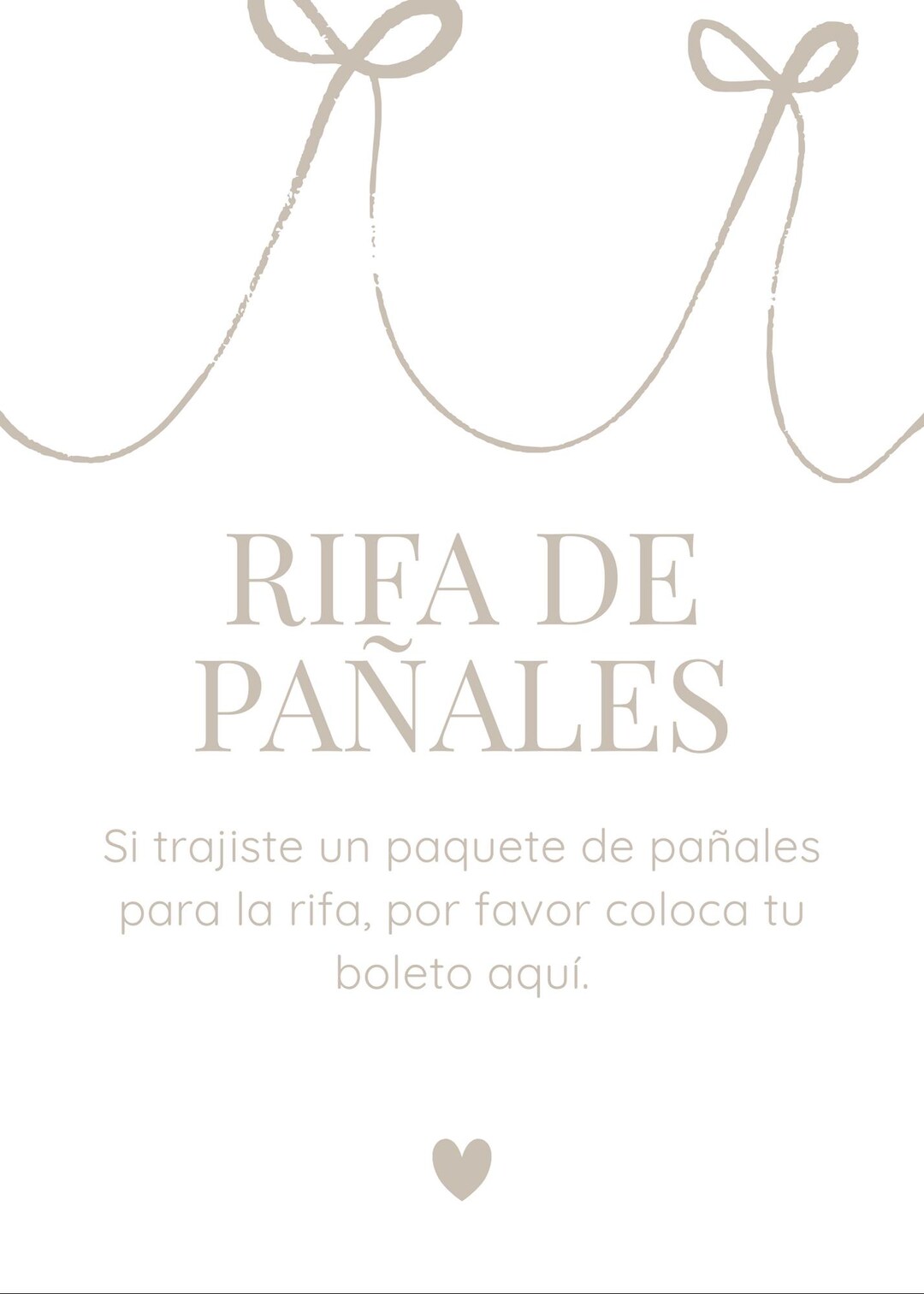 Letrero Y Boletos Para Rifa De Pañales - Etsy