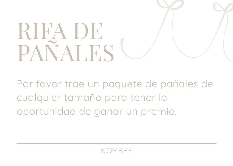 Letrero Y Boletos Para Rifa De Pañales - Etsy