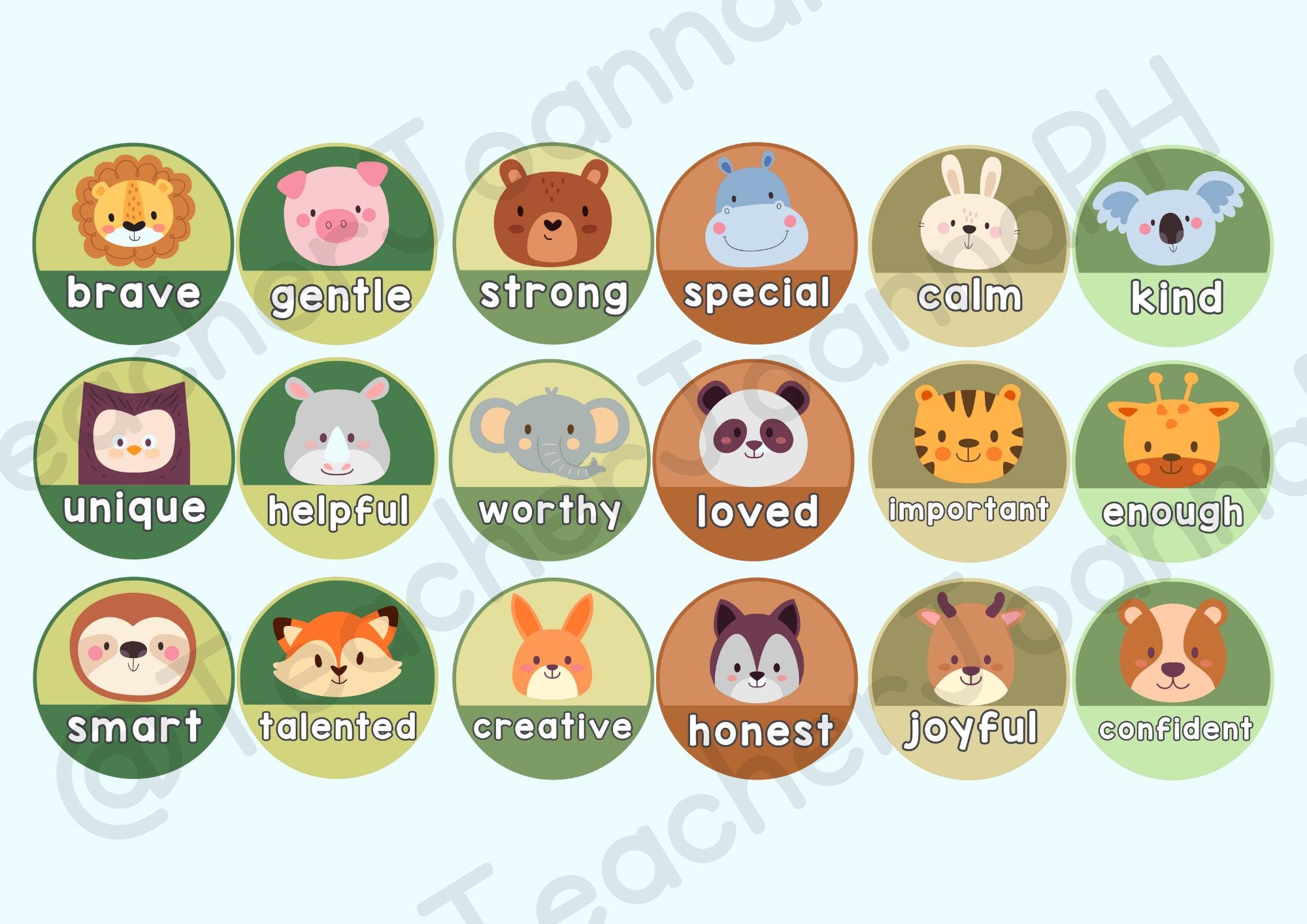 Printable Jungle-themed Affirmations Station for Kids | Positive ...