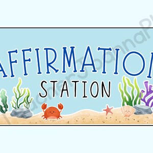 Ocean-themed Affirmations Station for Kids (positive Affirmations ...