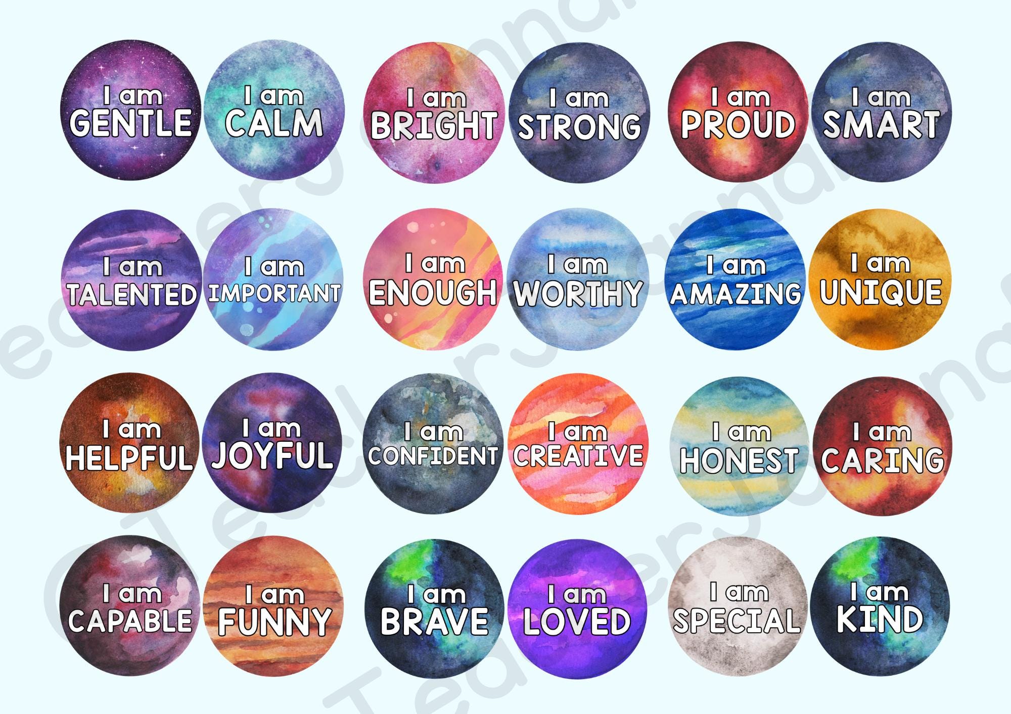Printable Space-themed Affirmations Station for Kids | Positive ...