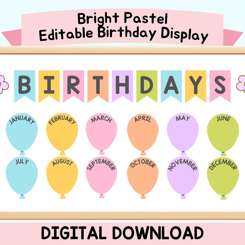 Classroom Birthday Chart - Etsy