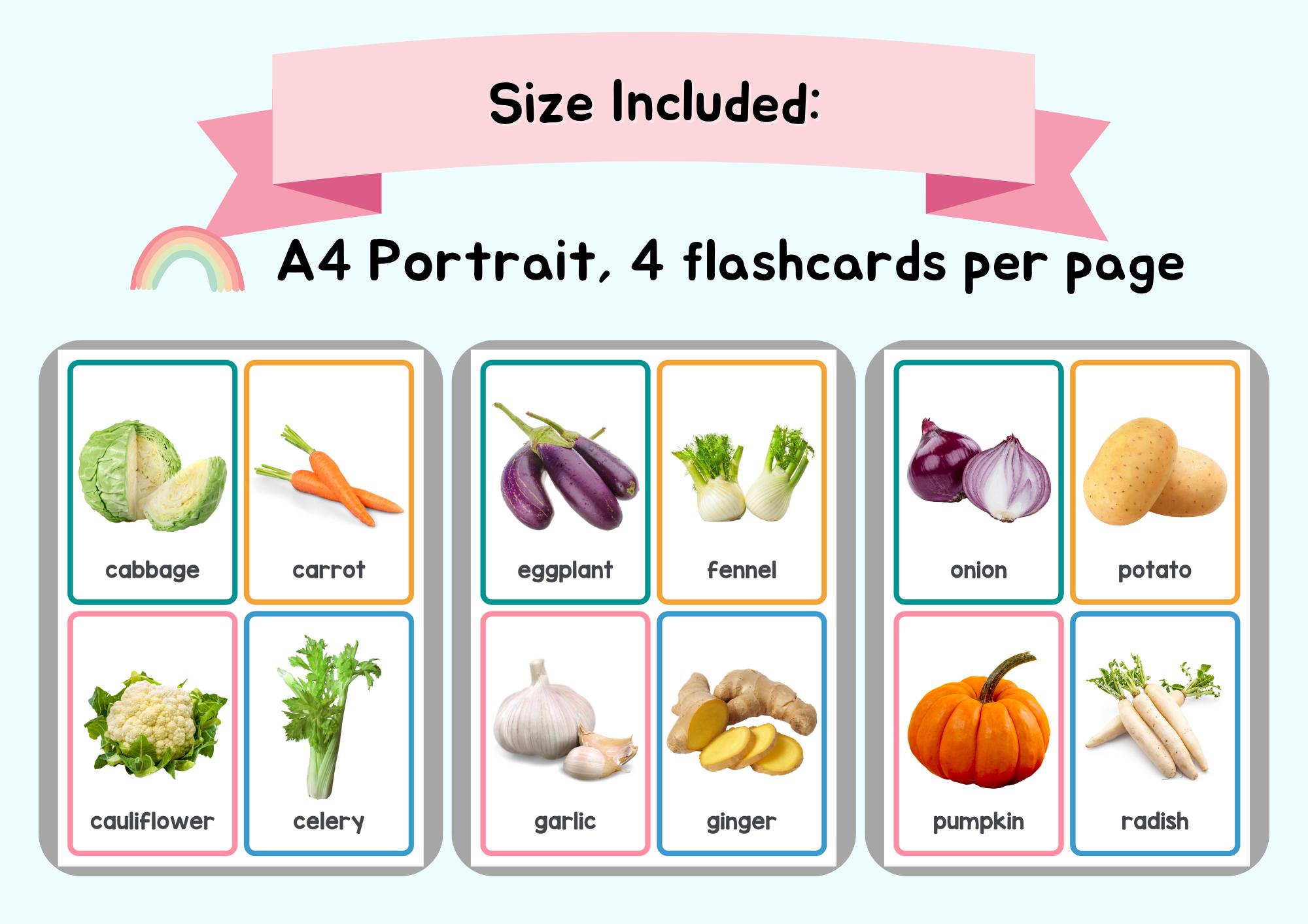 44 Vegetables Flashcards | Printable Real Pictures Flashcards ...