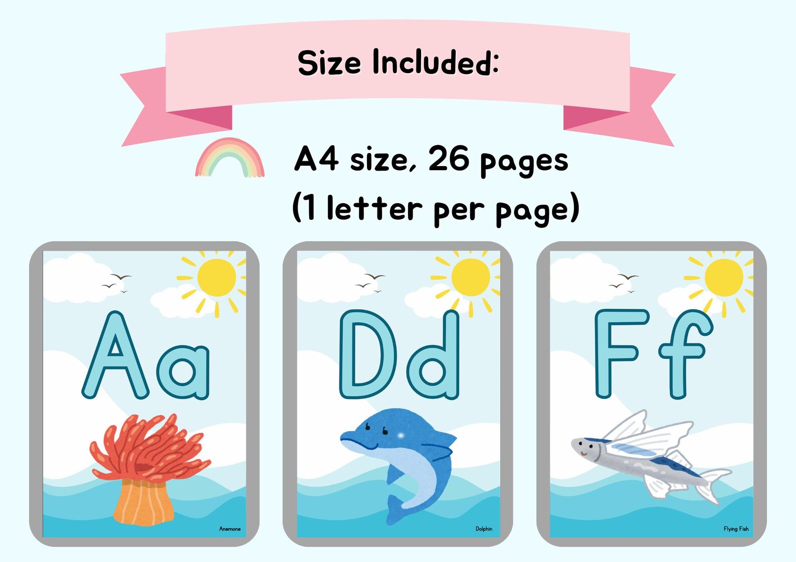 Printable Ocean Alphabet Posters | Under the Sea Aa to Zz | Classroom ...