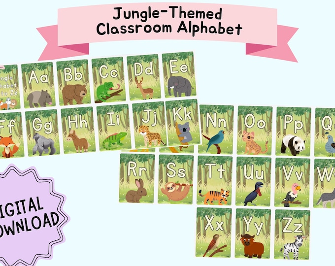 Printable Jungle Alphabet Poster | ABC Printable for Preschool ...