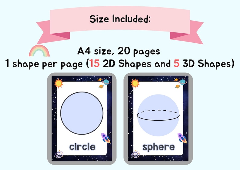 Printable Space Shapes Poster 2D & 3D | Outer Space Classroom Decor ...