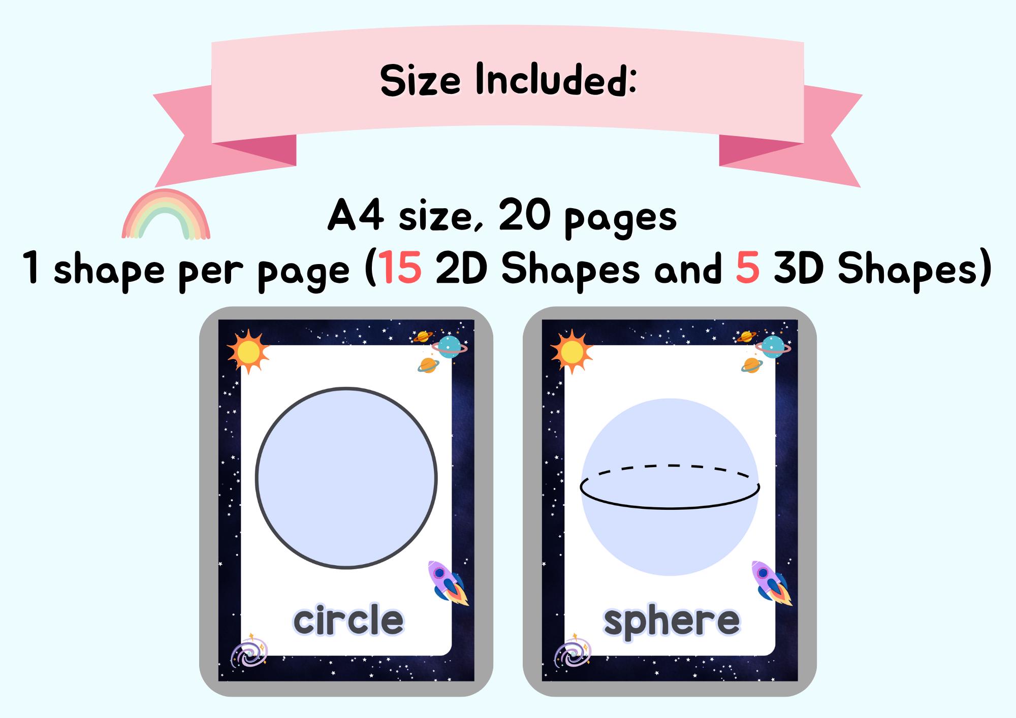 Space Shapes Poster: 2D & 3D Classroom Decor (PDF Download A4 Size ...
