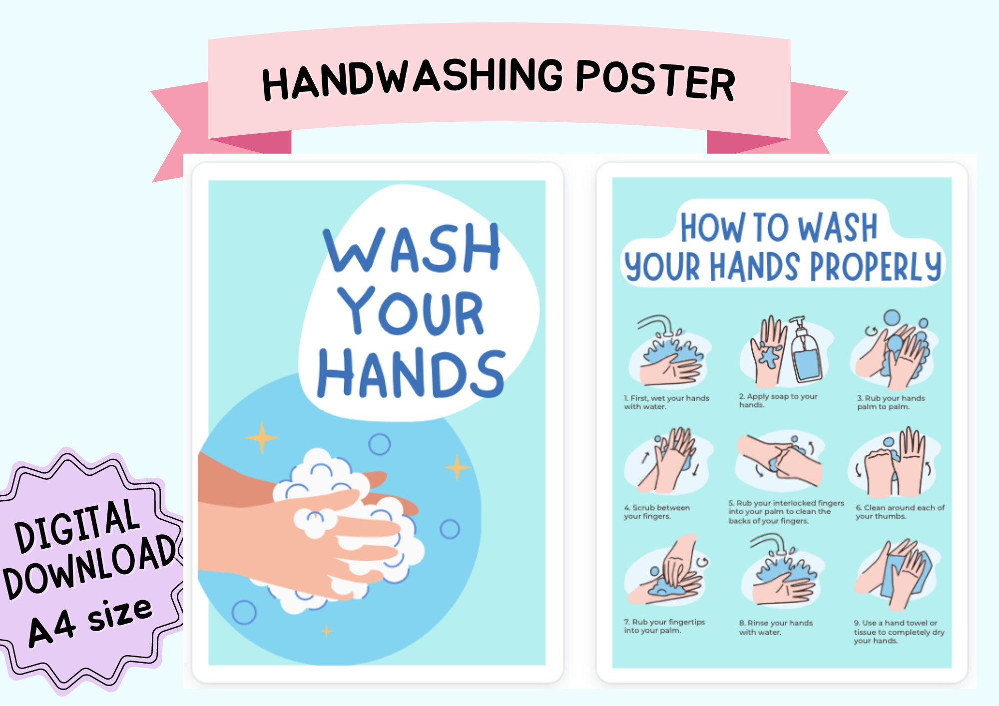 Funny Washing Hands Poster