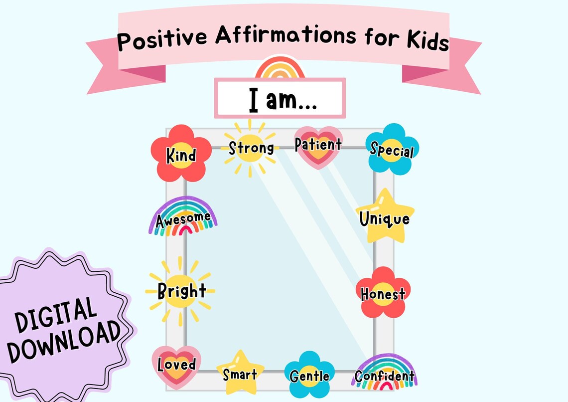 Positive Affirmations for Kids Classroom Decoration Mirror - Etsy