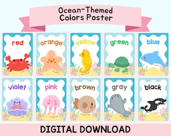 Printable Ocean Colors Posters | Under the Sea 10 Colors | Classroom ...