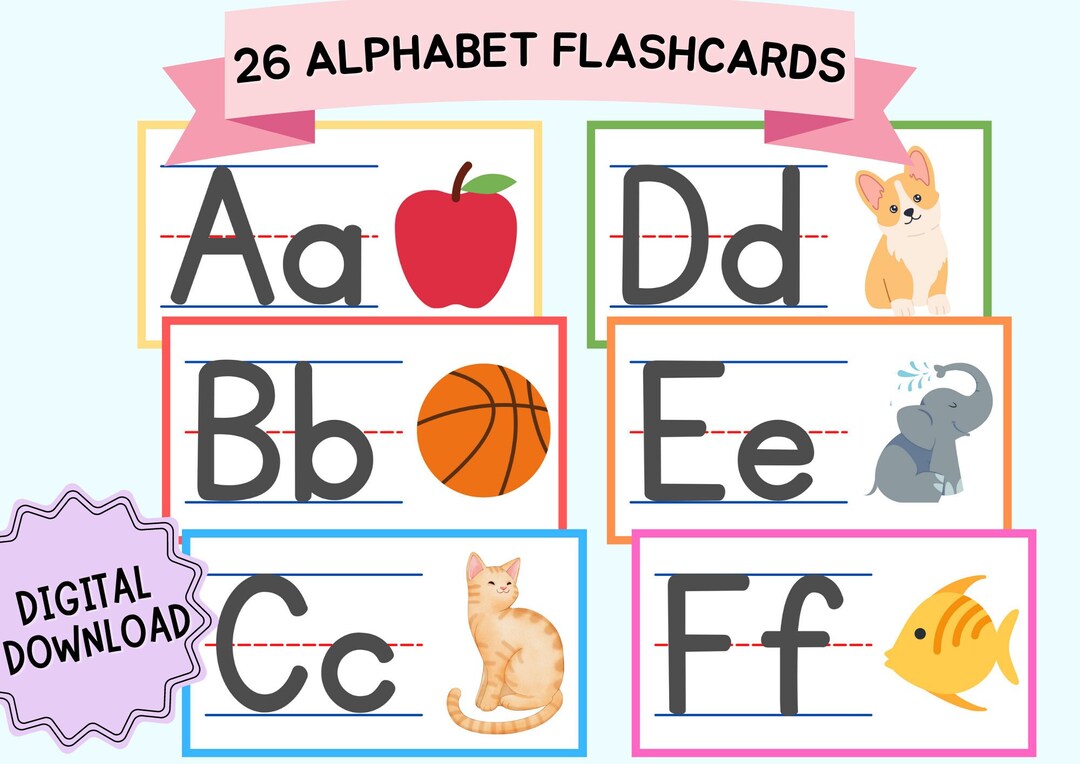 Printable Alphabet Flashcards | Aa to Zz Pictures | Phonics Song ...