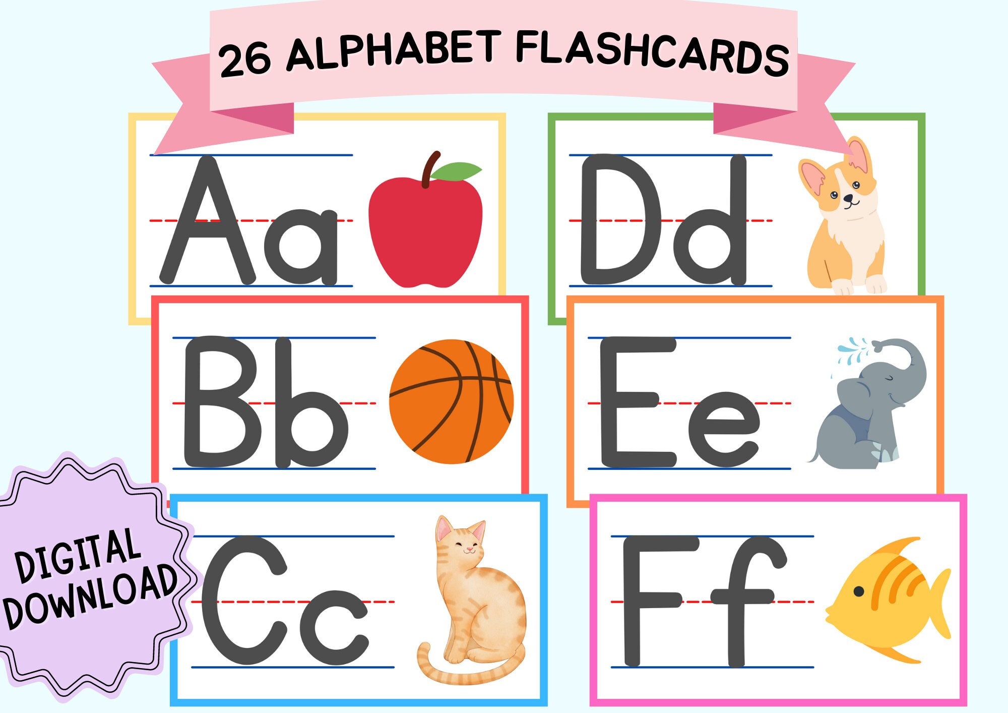 Printable Alphabet Flashcards | Aa to Zz Pictures | Phonics Song ...