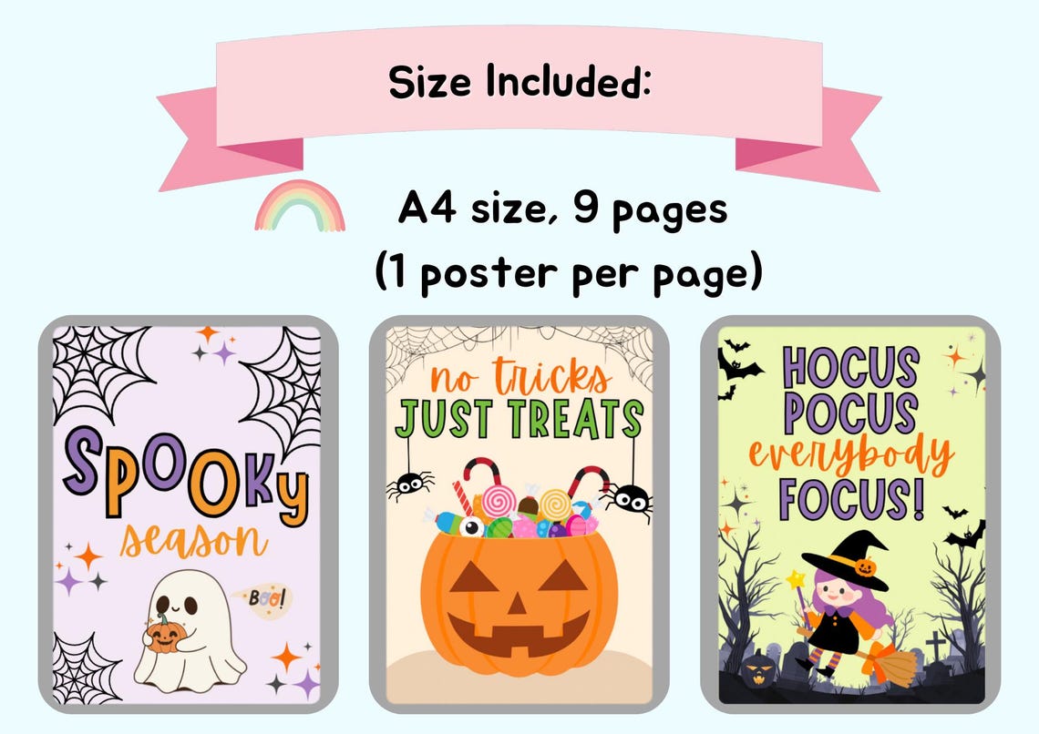 Halloween Classroom Posters, Classroom Decor - Etsy
