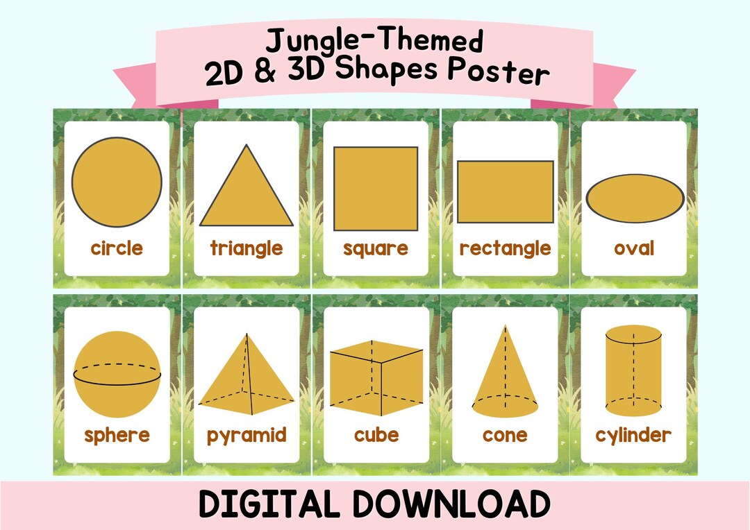 Jungle Shapes Poster | 2D & 3D Chart (PDF File) - Etsy UK