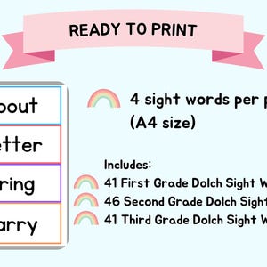 1st, 2nd, and 3rd Grade Dolch Sight Words - Etsy