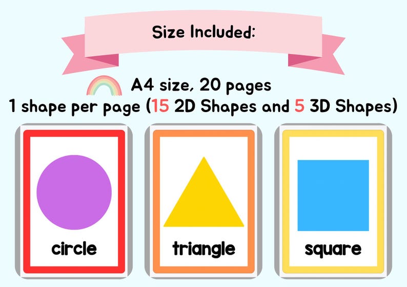Rainbow 2D and 3D Shapes Poster, Classroom Decoration - Etsy