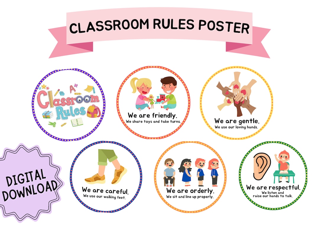 Classroom Rules, Virtues Classroom Rules - Etsy