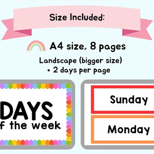 Printable Rainbow-themed Days of the Week Poster | Preschool Calendar ...