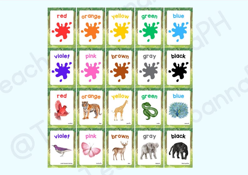 Printable Jungle Colors Poster | Learning Colors Chart | Jungle ...