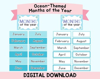 Ocean Months of the Year Poster: Under the Sea Classroom Calendar (PDF ...