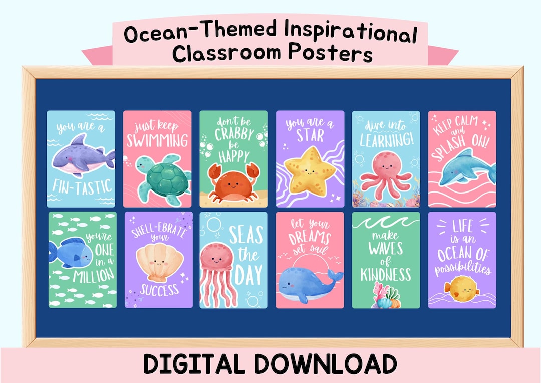 Printable Ocean-themed Inspirational Classroom Poster | Under the Sea ...