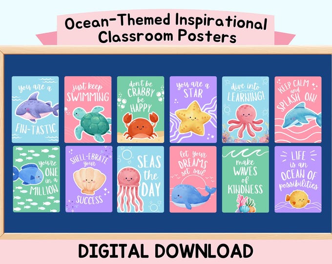 Printable Ocean-themed Inspirational Classroom Poster | Under the Sea ...