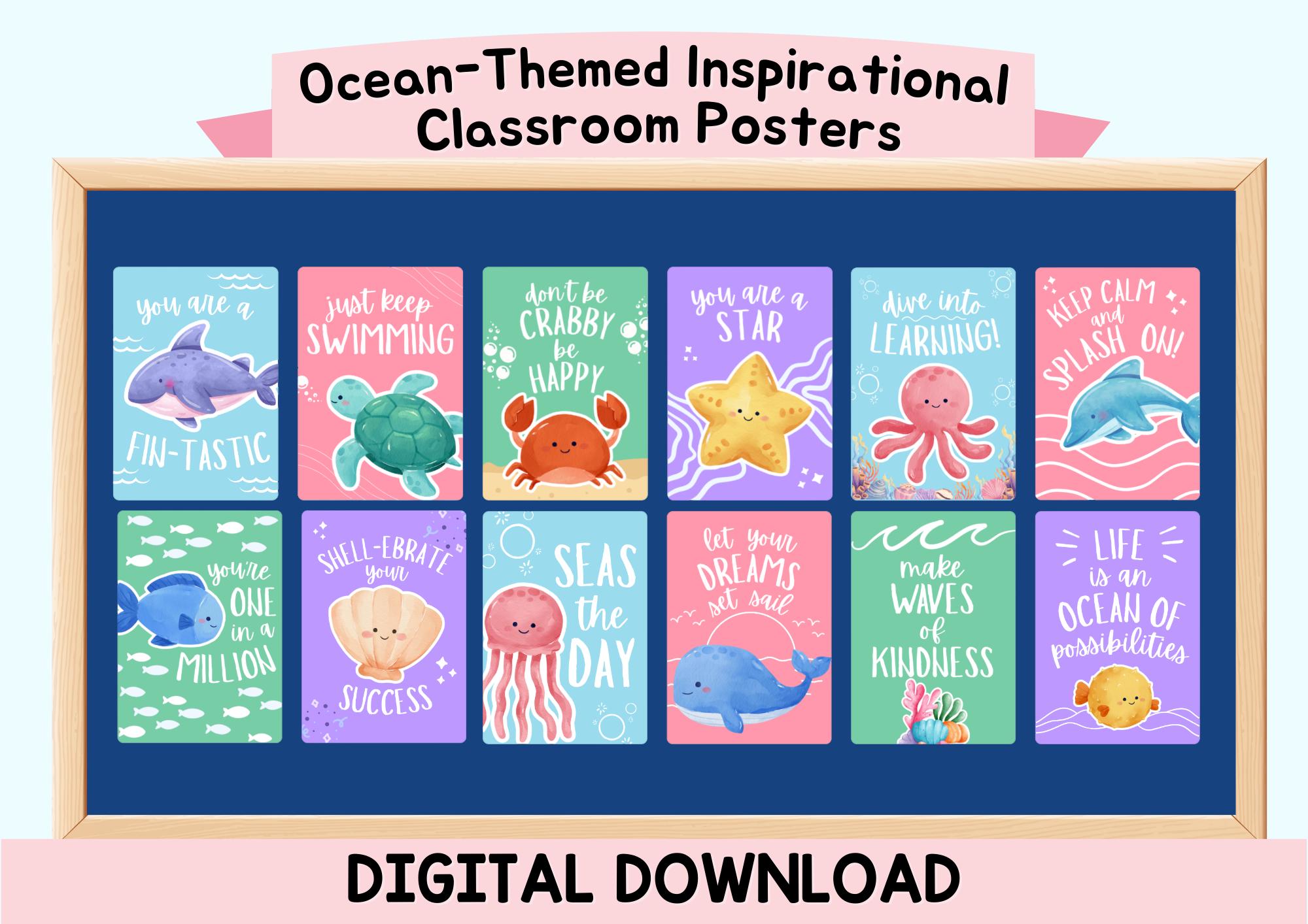 Printable Ocean-themed Inspirational Classroom Poster | Under the Sea ...