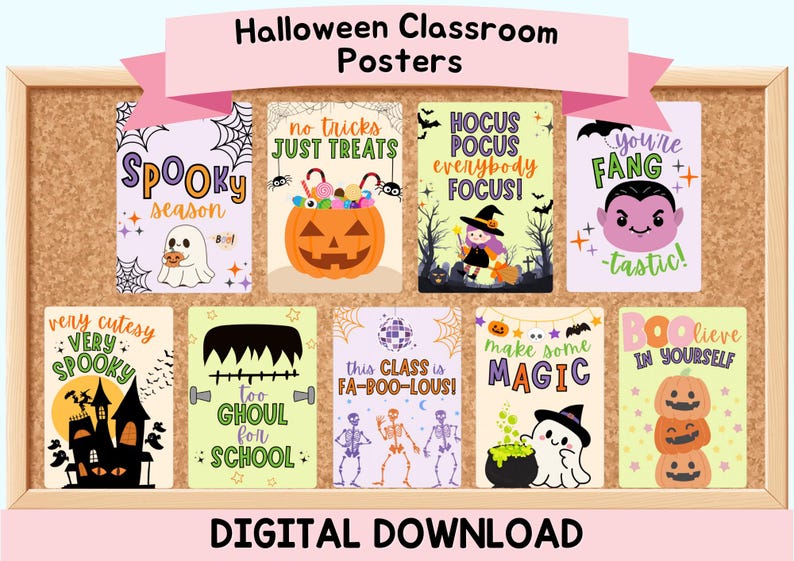 Halloween Classroom Posters, Classroom Decor - Etsy