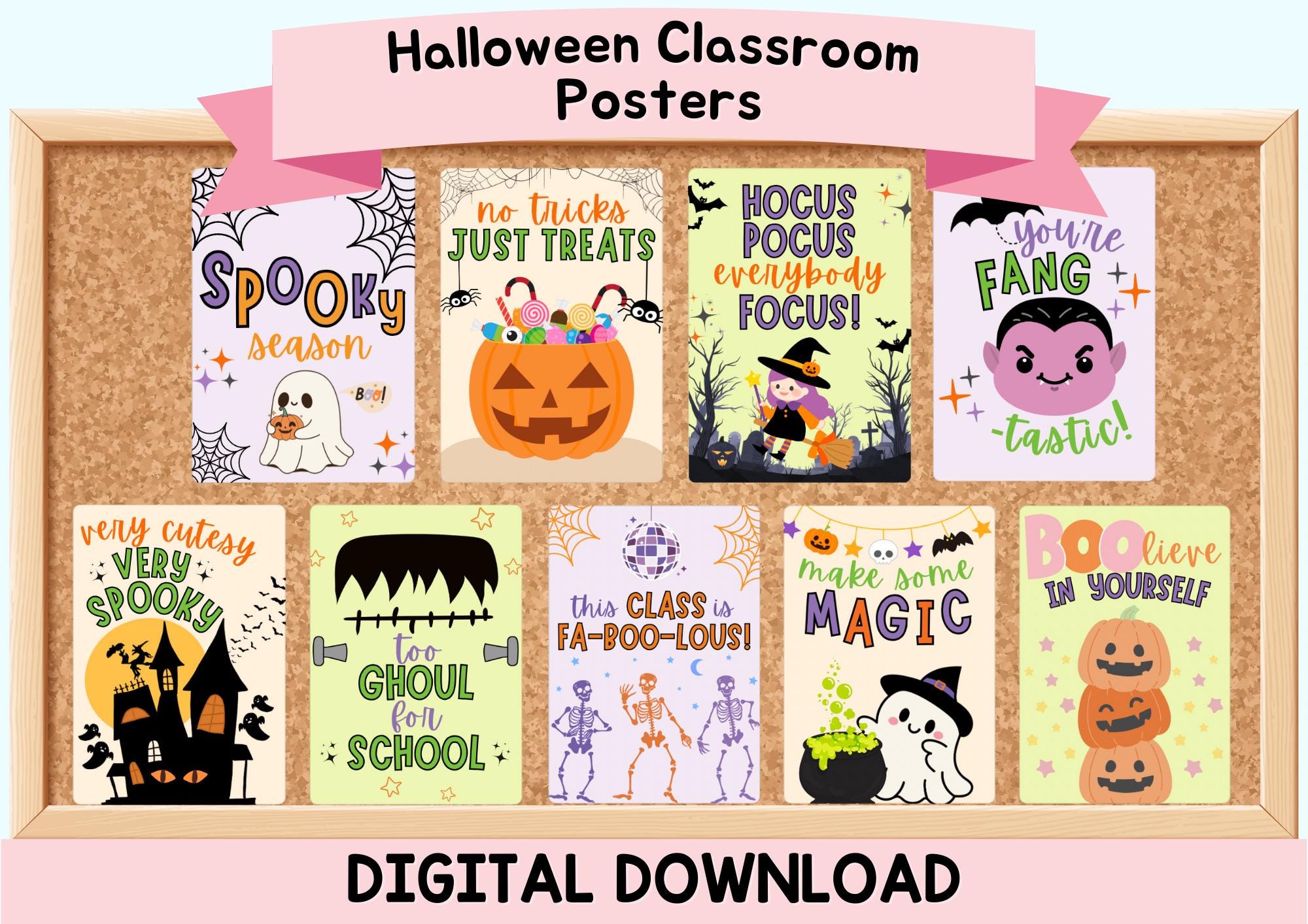 Halloween Classroom Posters, Classroom Decor - Etsy
