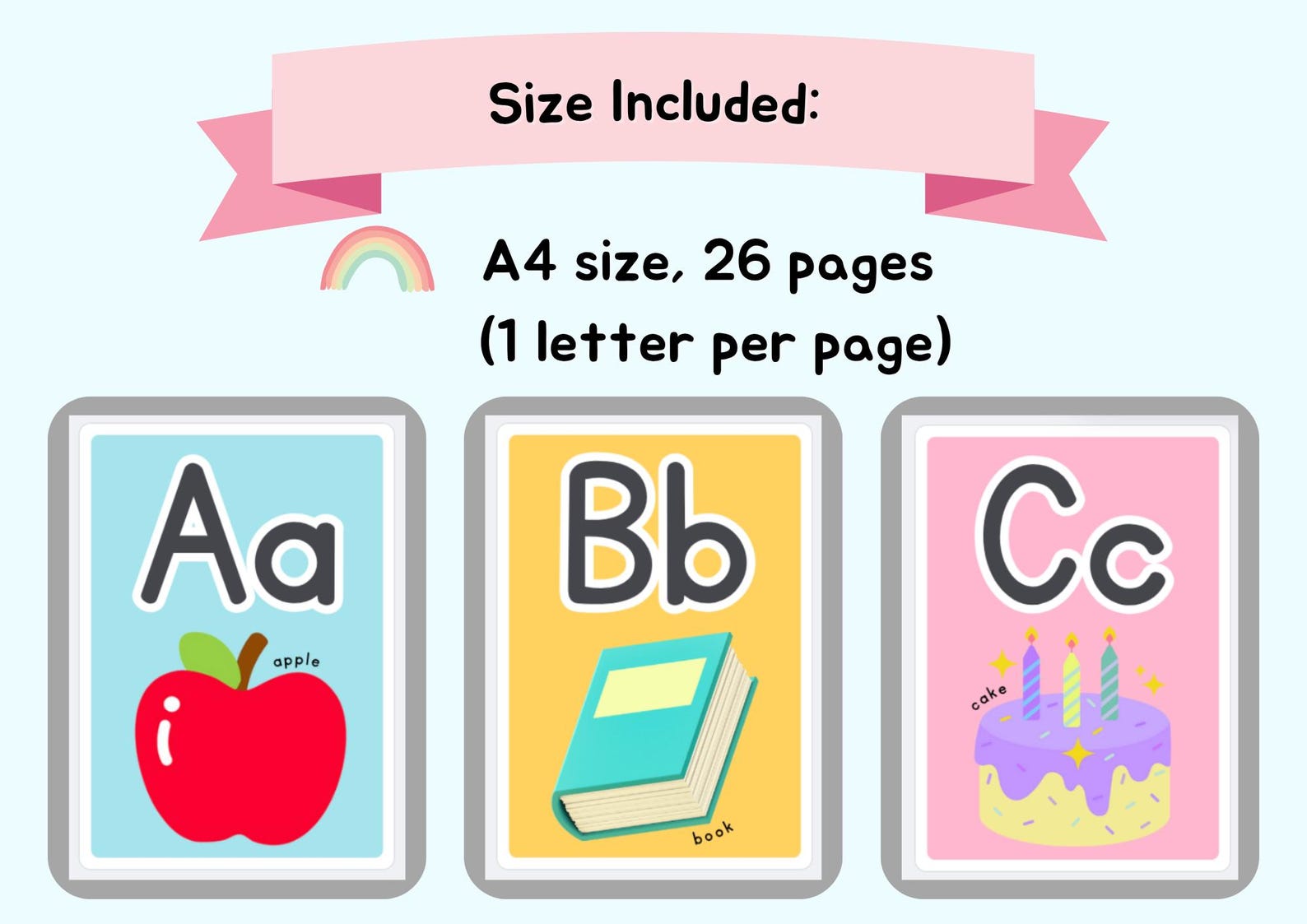 Bright Pastel Classroom Alphabet Poster, Printable Aa to Zz Posters ...
