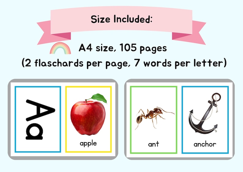 Printable Alphabet Flashcards With Real-life Pictures, Aa to Zz ...