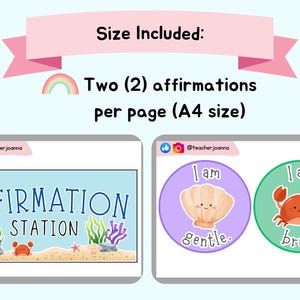 Ocean-themed Affirmations Station for Kids (positive Affirmations ...