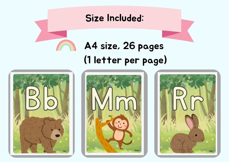 Printable Jungle Alphabet Poster | ABC Printable for Preschool ...