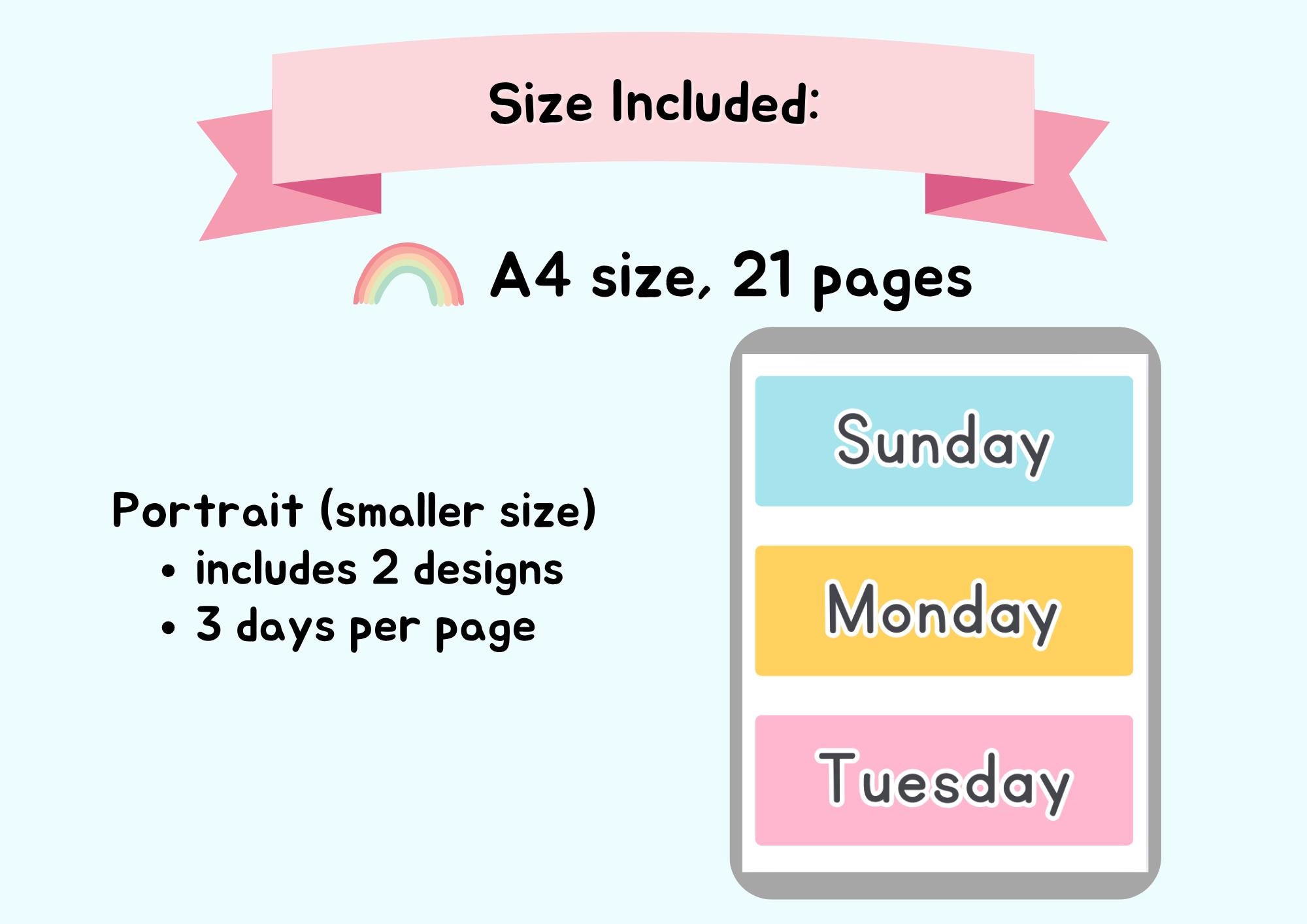 Bright Pastel Classroom Days of the Week | Classroom Decoration - Etsy