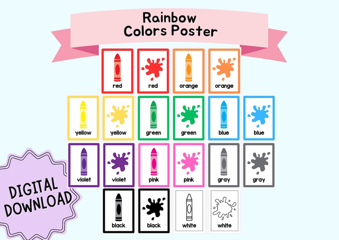Rainbow Colors Classroom Poster, Classroom Decoration - Etsy