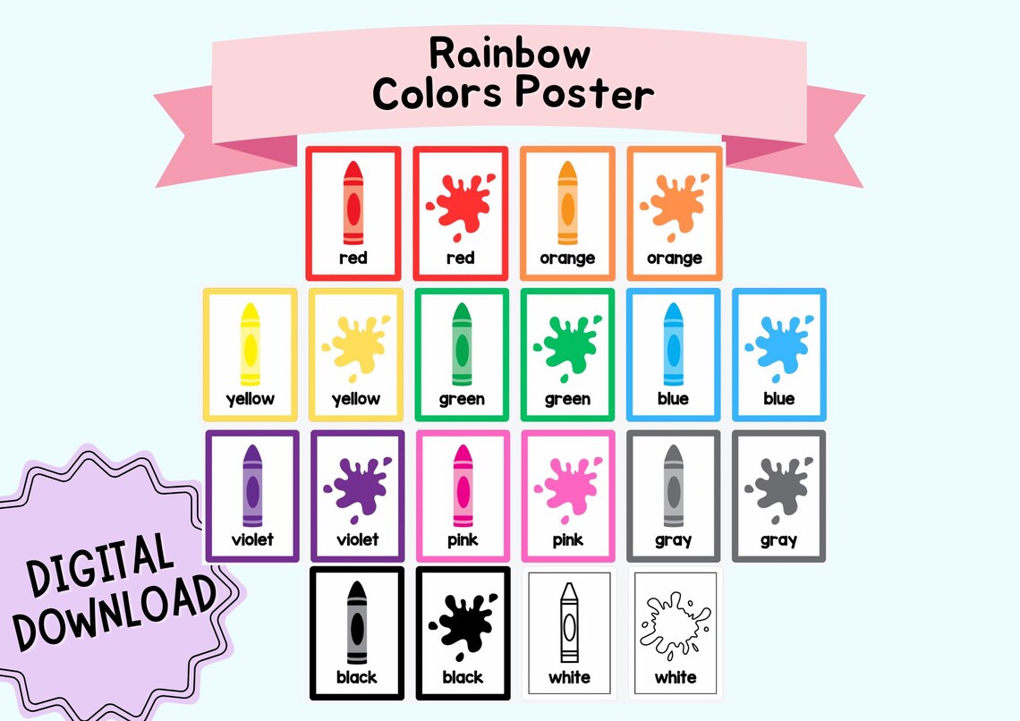 Rainbow Colors Classroom Poster, Classroom Decoration - Etsy