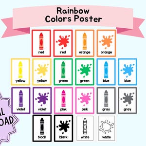 Rainbow Colors Classroom Poster, Classroom Decoration - Etsy