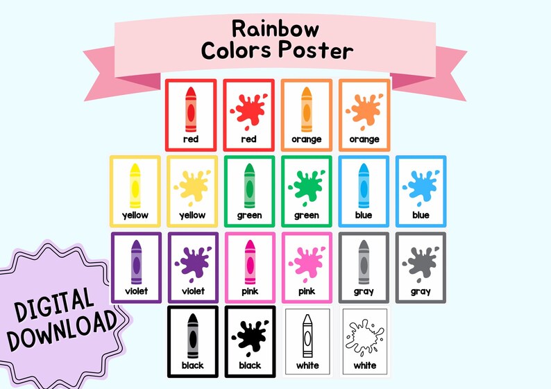 Rainbow Colors Classroom Poster, Classroom Decoration - Etsy