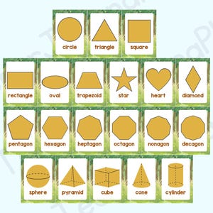 Printable Jungle Shapes Poster | 2D & 3D Shapes Chart for Preschool and ...