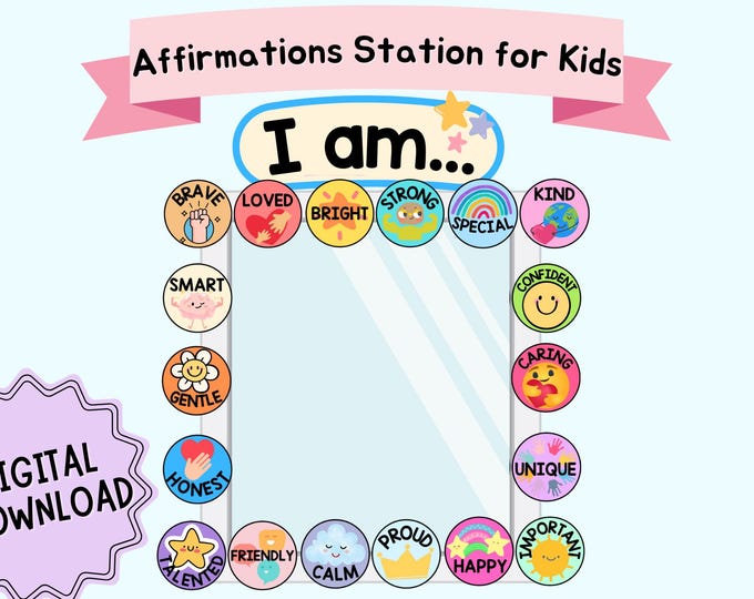 Printable Affirmations Station for Kids | Positive Affirmations Decor ...