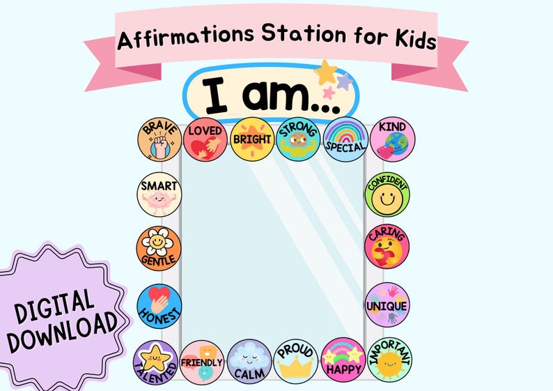 Printable Affirmations Station for Kids | Positive Affirmations Decor ...