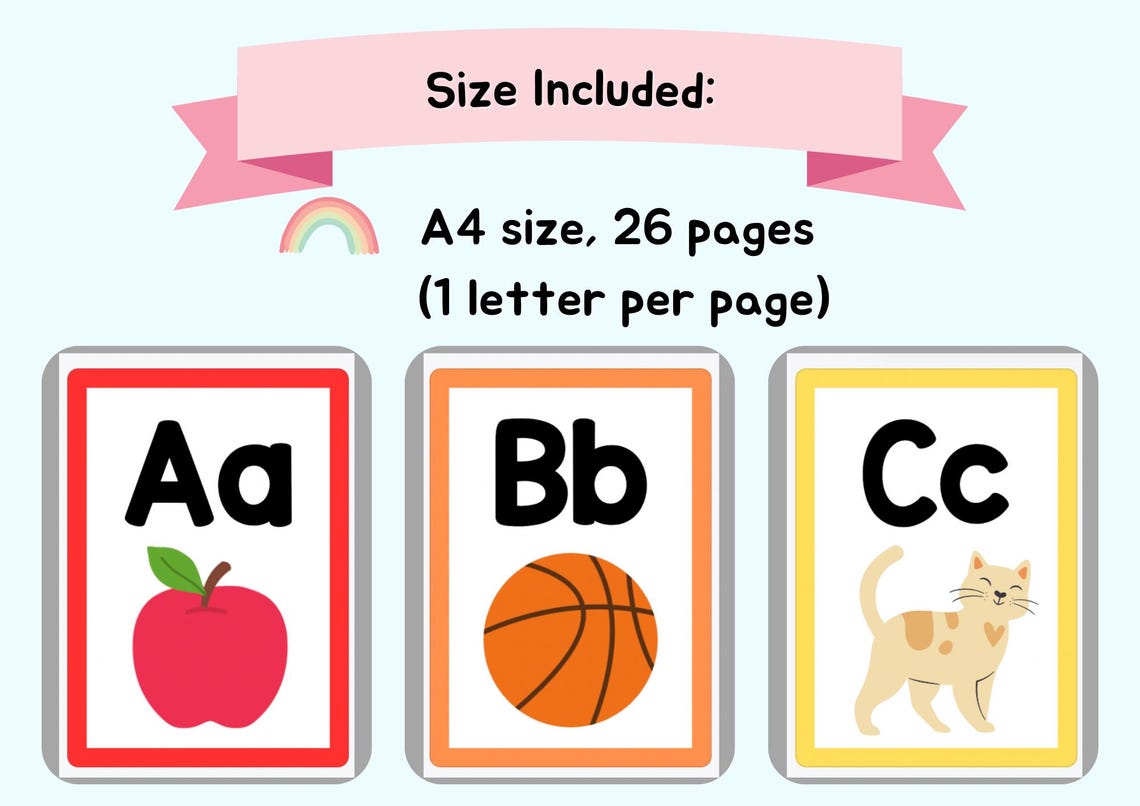 Rainbow Classroom Alphabet Poster, Aa to Zz, Classroom Decoration - Etsy