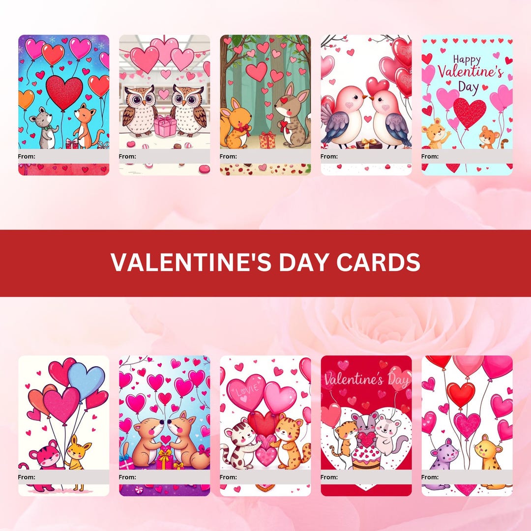 Printable Valentine's Day Cards for Kids With Cute Woodland Creatures ...