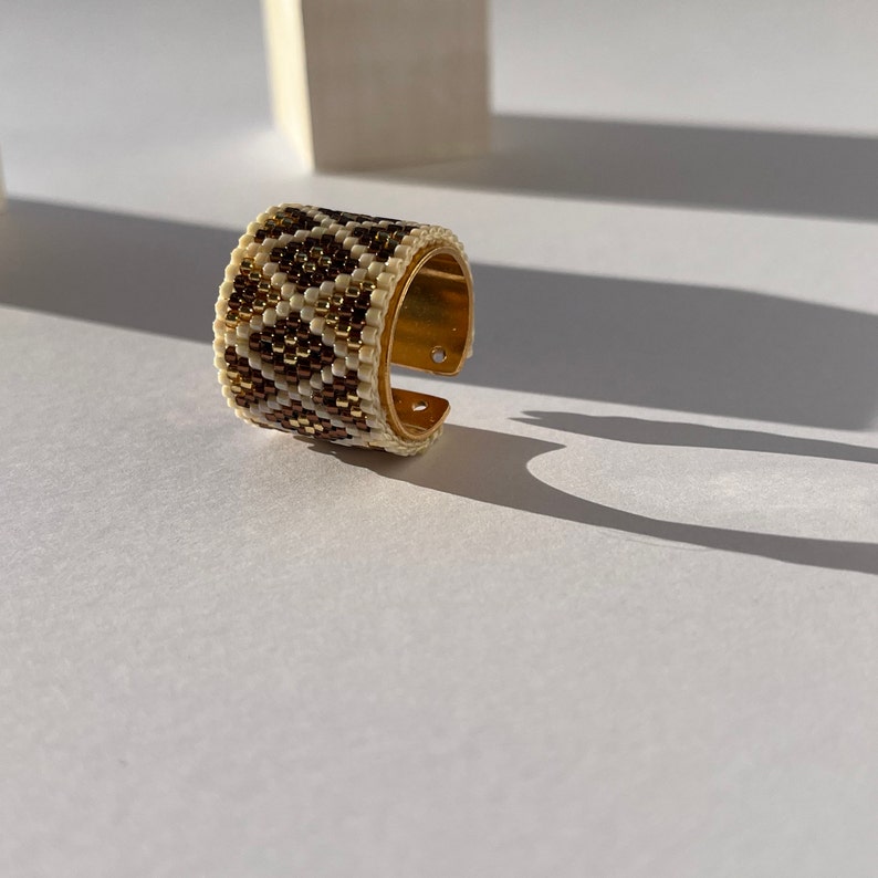 Triangle Ethnic Design Adjustable 24K Gold Plated Miyuki Rings - Etsy