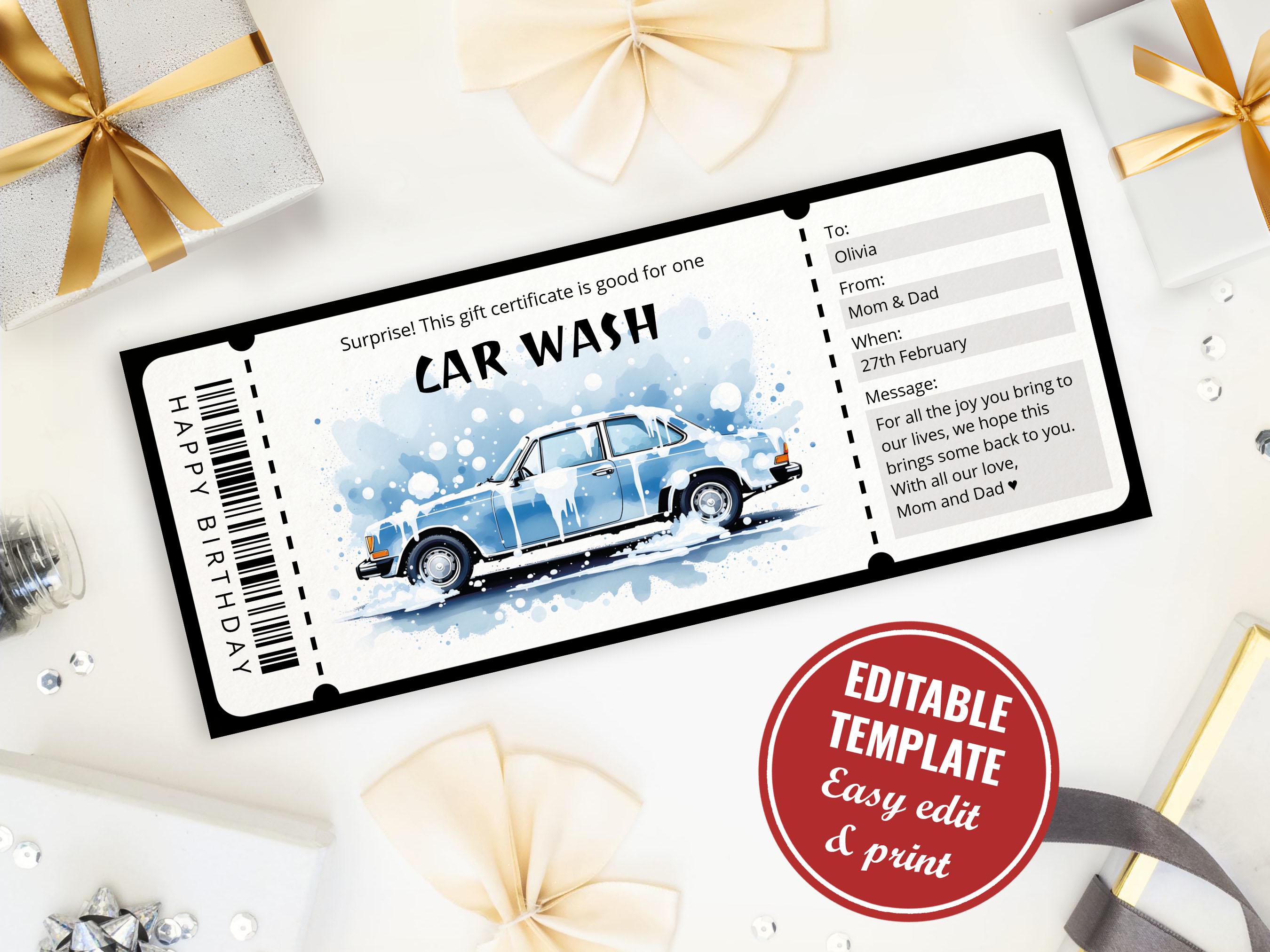 Car Care Gift Certificate Clipart