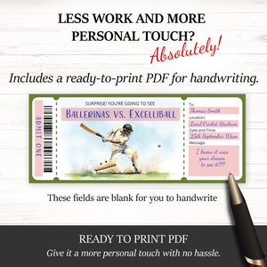 Surprise Cricket Match Ticket Template, Customizable and Printable ...