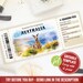 Editable Australia Boarding Pass Template, Personalized Gift Printable ...